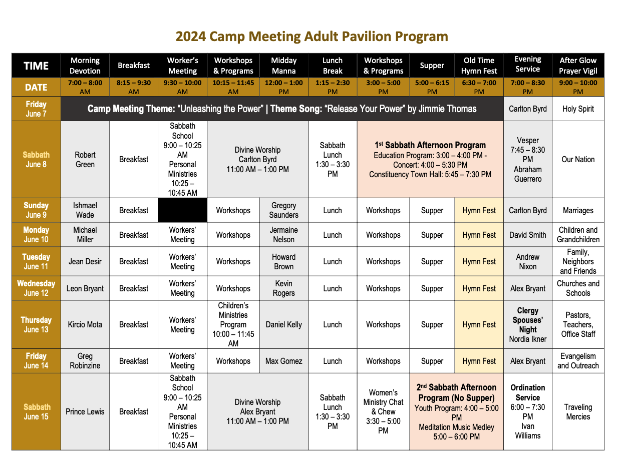 Camp Meeting – South Atlantic Conference of Seventh-day Adventist
