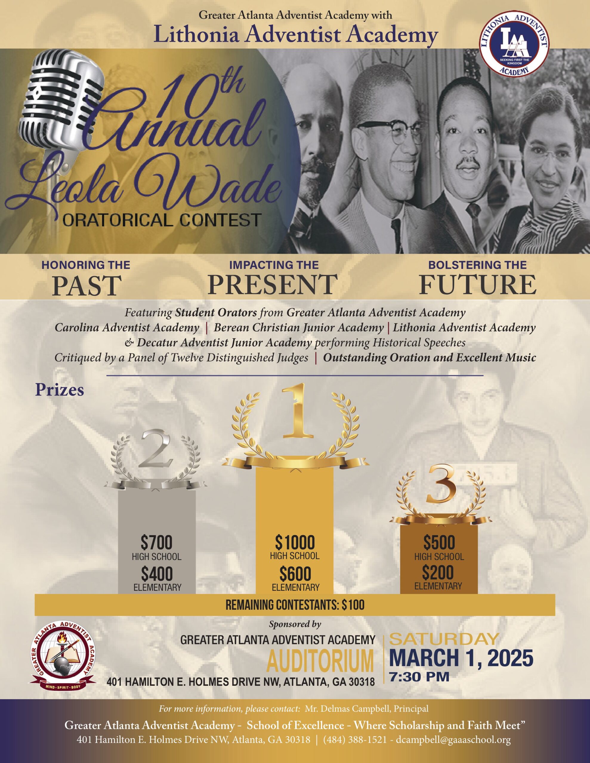 10th Annual Leola Wade Oratorical Contest – South Atlantic Conference ...